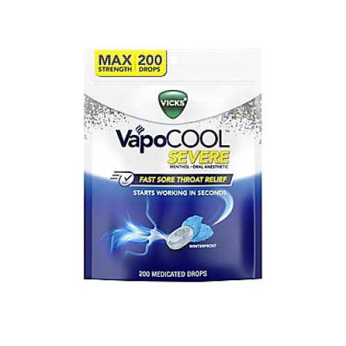 Vicks VapoCool Severe Medicated Sore Throat Drops, 200 ct. | ShelHealth