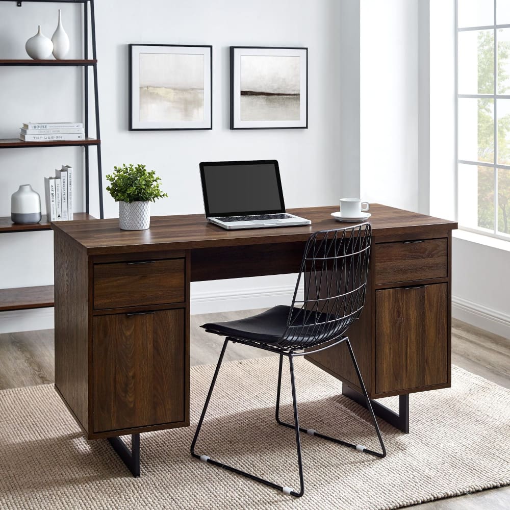 W. Trends 54" Modern Sled Leg Executive Desk | ShelHealth