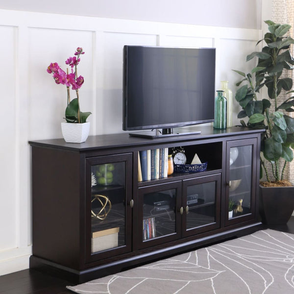 W. Trends 70" Wood Highboy TV Media Stand for TVs Up to 70" - Espresso ...