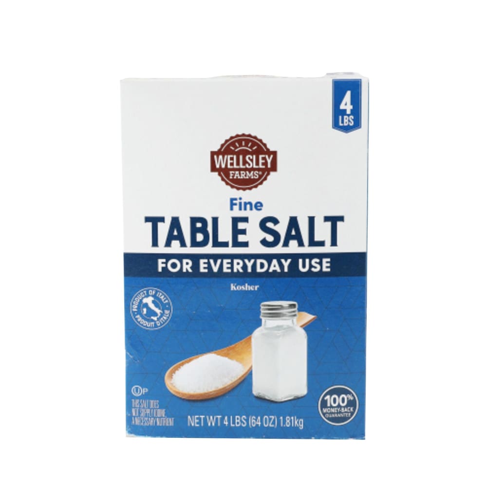Wellsley Farms Fine Table Salt, 4 lbs. (Pack of 2) | ShelHealth