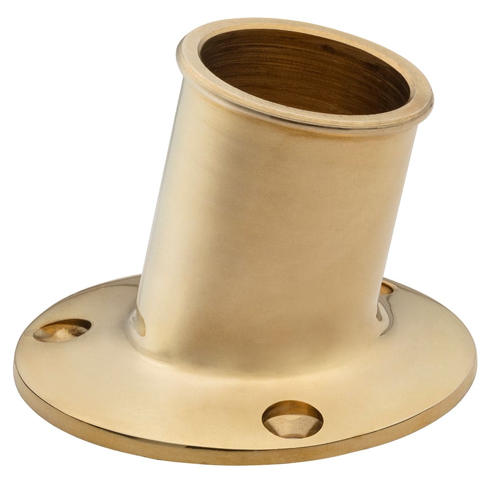 Whitecap Top-Mounted Flag Pole Socket - Polished Brass - 1-1/ 4" ID ...