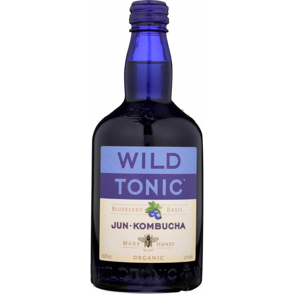 Wild Tonic Organic Jun-Kombucha Blueberry and Basil, 16 oz (Case of 4 ...