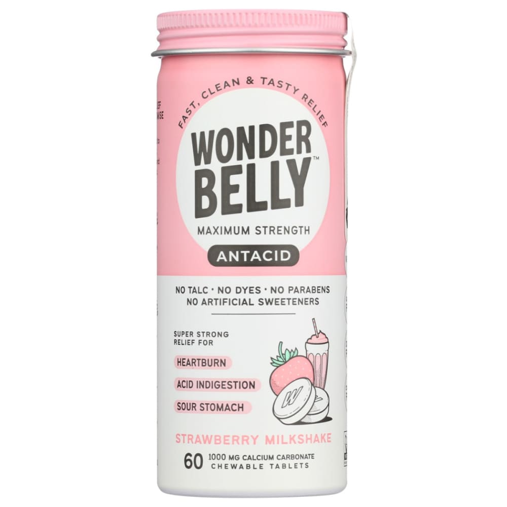 WONDERBELLY: Strawberry Milkshake Antacid Chews, 60 tb (Pack of 3 ...