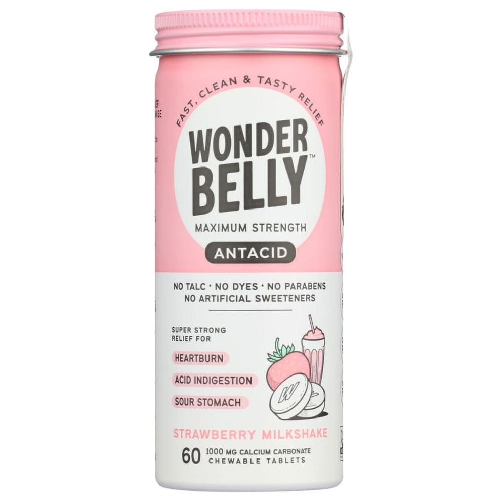 WONDERBELLY: Strawberry Milkshake Antacid Chews, 60 tb (Pack of 3 ...
