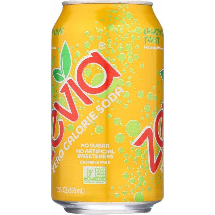 Zevia Zero Calorie Soda Lemon Lime Twist 6-12 fl oz, 72 fl oz (Case of ...