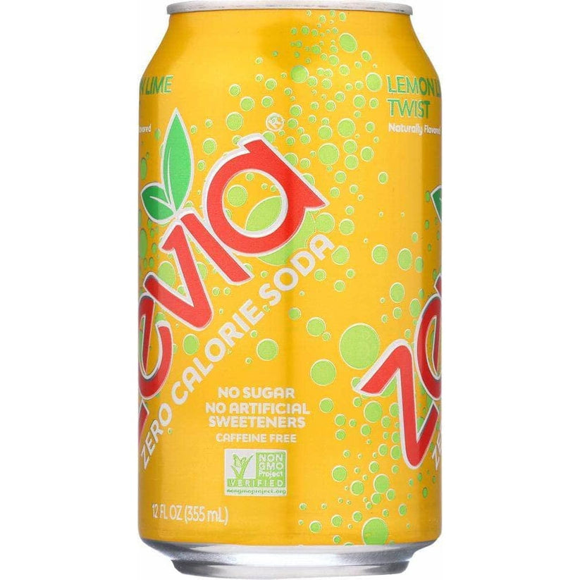 Zevia Zero Calorie Soda Lemon Lime Twist 6-12 fl oz, 72 fl oz (Case of ...
