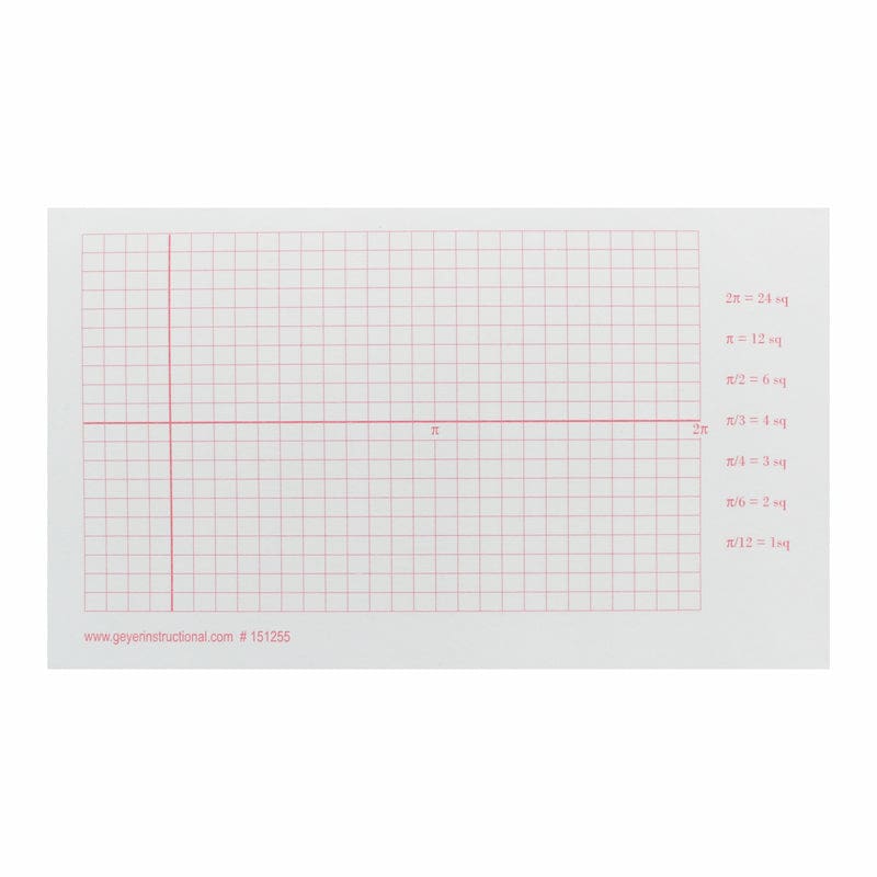 3X5 Graphng Post It Notes Trig Grid Radian (Pack of 2) | ShelHealth