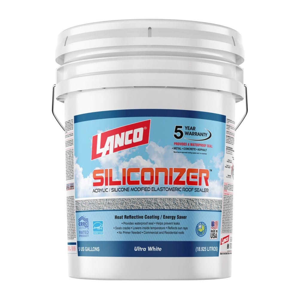 5 Gal. Siliconizer Elastomeric Reflective Roof Coating | ShelHealth
