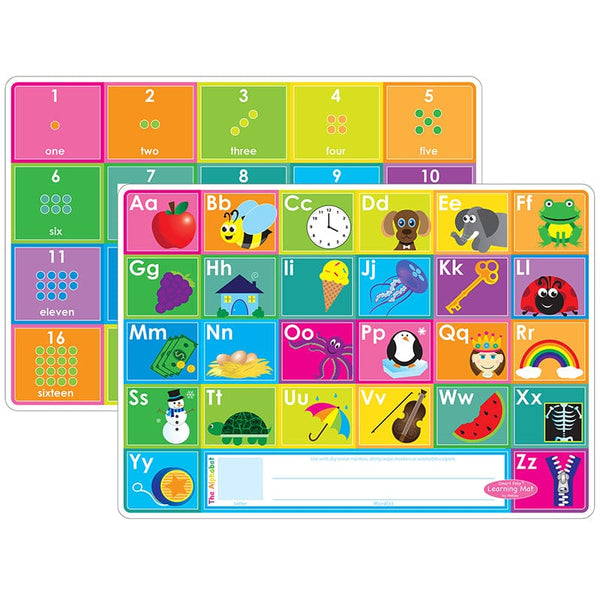 Abc&Numbers 1-20 Learn Mat 2 Sided Write On Wipe Off (Pack of 10 ...
