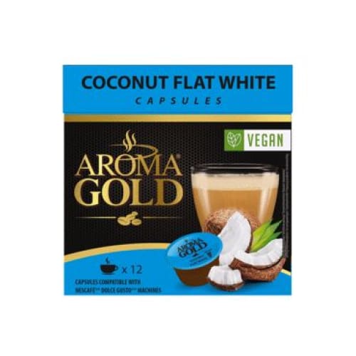 Aroma Gold Coconut Flat White Dolce Gusto Capsules Vegan, 12 pcs ...