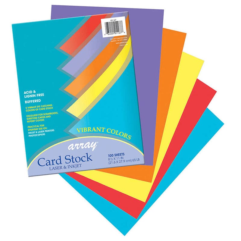 Array Card Stock Vibrant 100 Sht Assortment 5 Colors (Pack of 2 ...