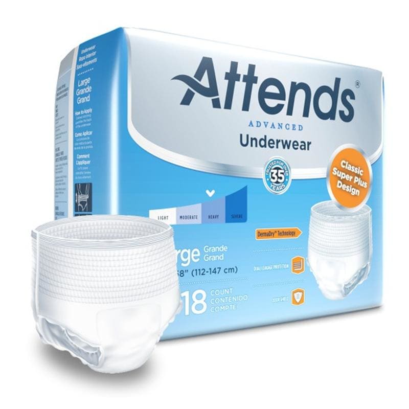 Attends Attends Advanced Underwear Large, Case of 72 | ShelHealth