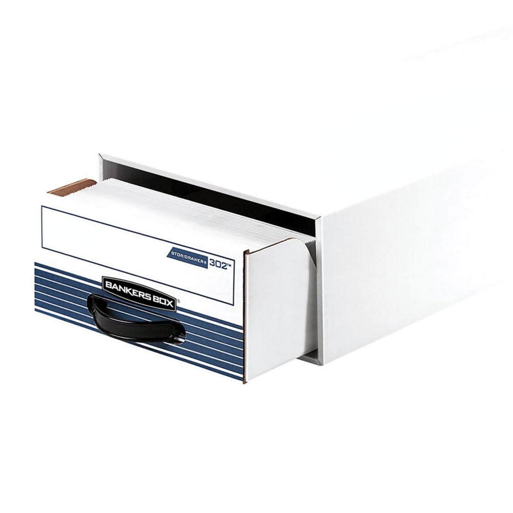 Bankers Box STOR/DRAWER Steel Plus Storage Box with Wire, White/Blue ...