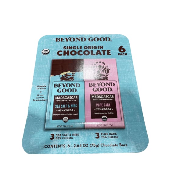 Beyond Good Single Origin Chocolate, 6 x 2.64 oz. | ShelHealth