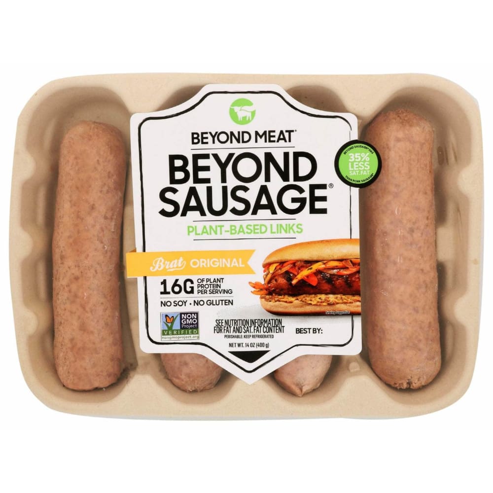 BEYOND MEAT Beyond Sausage Brat Original Plant Based Links, 14 oz (Case ...