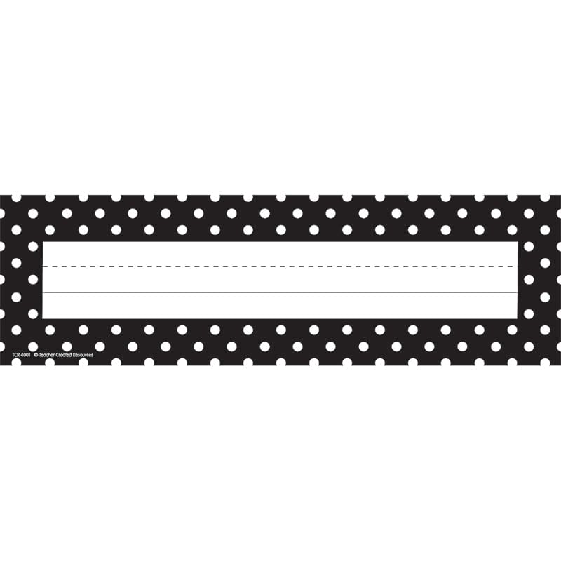 Black Polka Dots Name Plates (Pack of 10) | ShelHealth