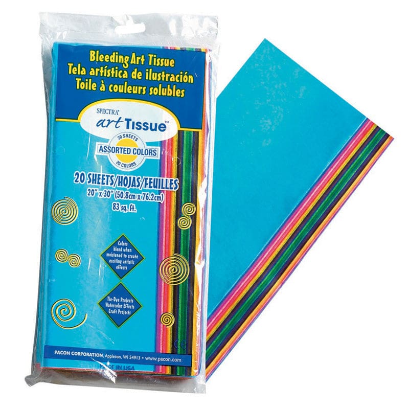 Bleeding Art Tissue 20 Sheets 20 Assorted Colors 20X30 (Pack of 10 ...