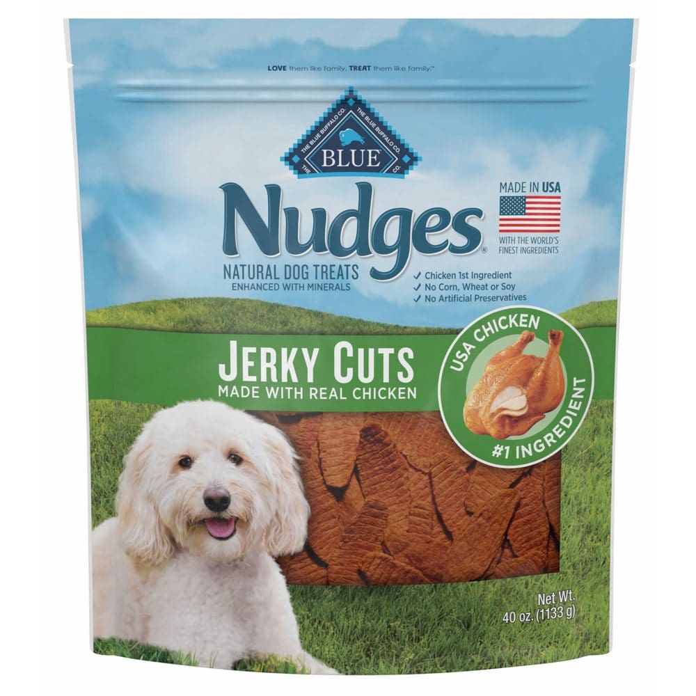Blue Buffalo Nudges Natural Jerky Cut Dog Treats, Chicken Flavored (40 ...