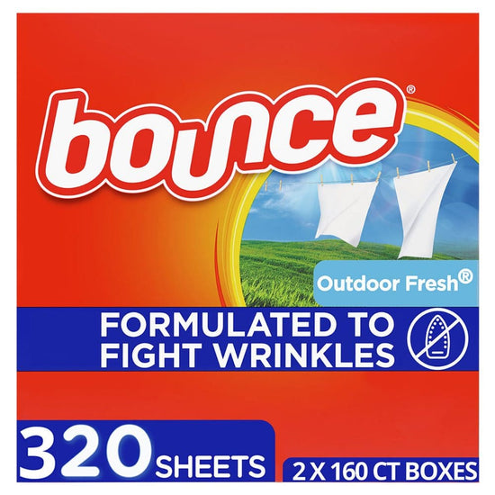 Bounce Fabric Softener Dryer Sheet Outdoor Fresh (2 x 160 ct.) | ShelHealth