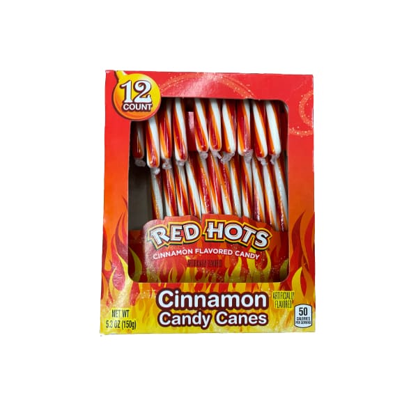Brach's Red Hots Candy Canes, 12ct, 5.3oz | ShelHealth