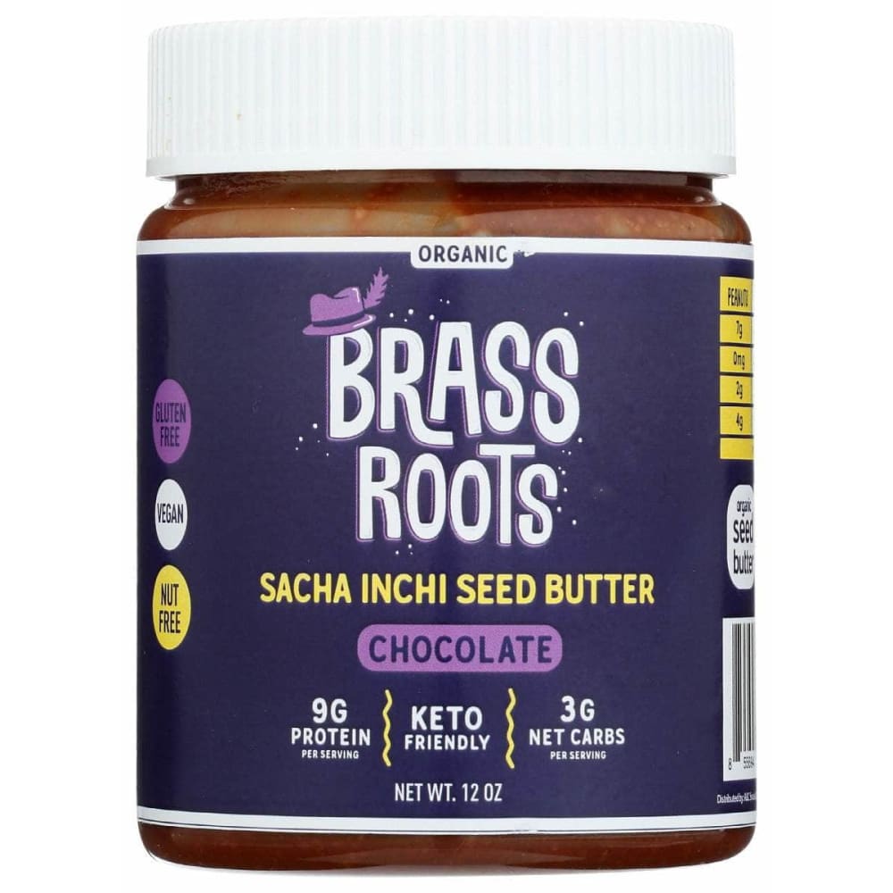 BRASS ROOTS: Chocolate Sacha Inchi Seed Butter, 12 oz | ShelHealth