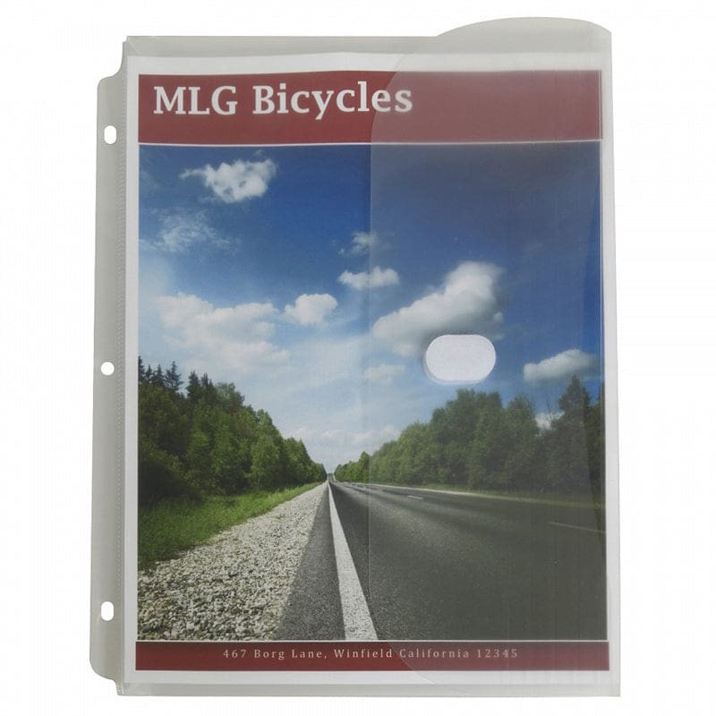 C-Line 5Pk Binder Pockets with Hook & Loop Closure Side Loading Clear ...