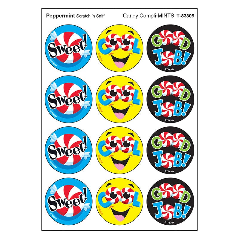Candy Complimints/Peppermint Stinky Stickers (Pack of 12) | ShelHealth
