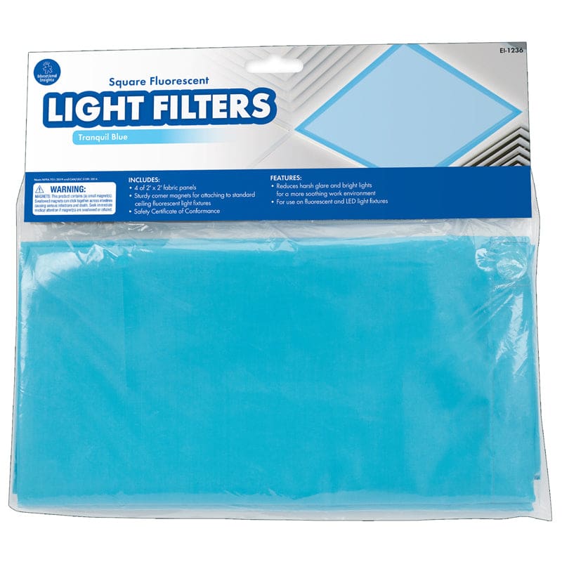 Classroom Light Filters 2X2 Blue Set Of 4 | ShelHealth