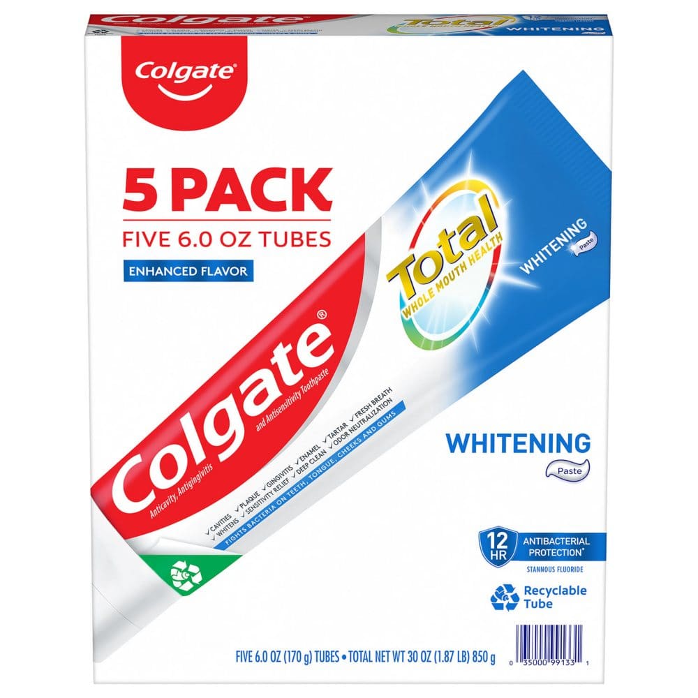 Colgate Total Whitening Toothpaste (6 oz., 5 pk.) | ShelHealth