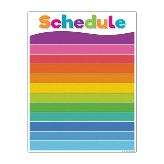 Colorful Schedule Wite-On/Wipe-Off Chart (Pack of 10) | ShelHealth