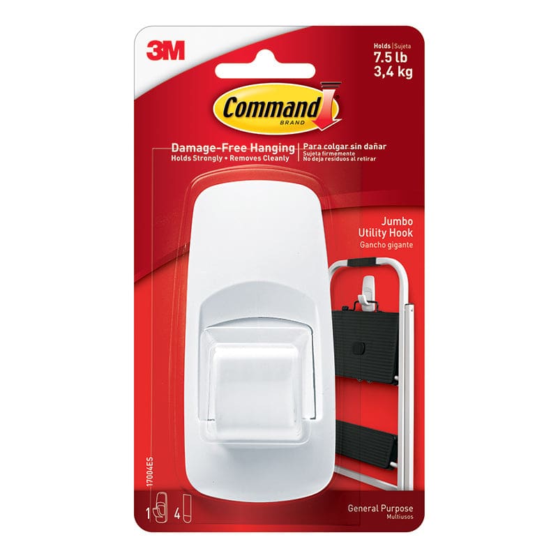 Command Adhesive Reusable Jumbo Hook (Pack of 8) | ShelHealth