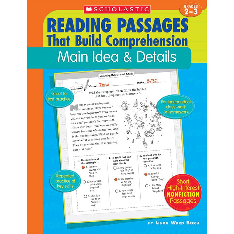 Comprehension Main Idea & Details Reading Passages That Build (Pack of ...