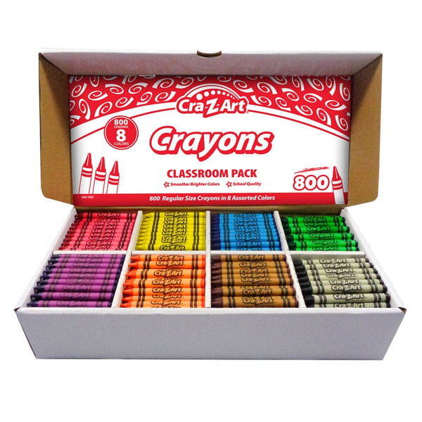 Crayon Classroom Pack 8 Color 800 Count Box | ShelHealth