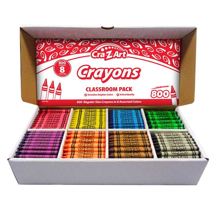 Crayon Classroom Pack 8 Color 800 Count Box | ShelHealth