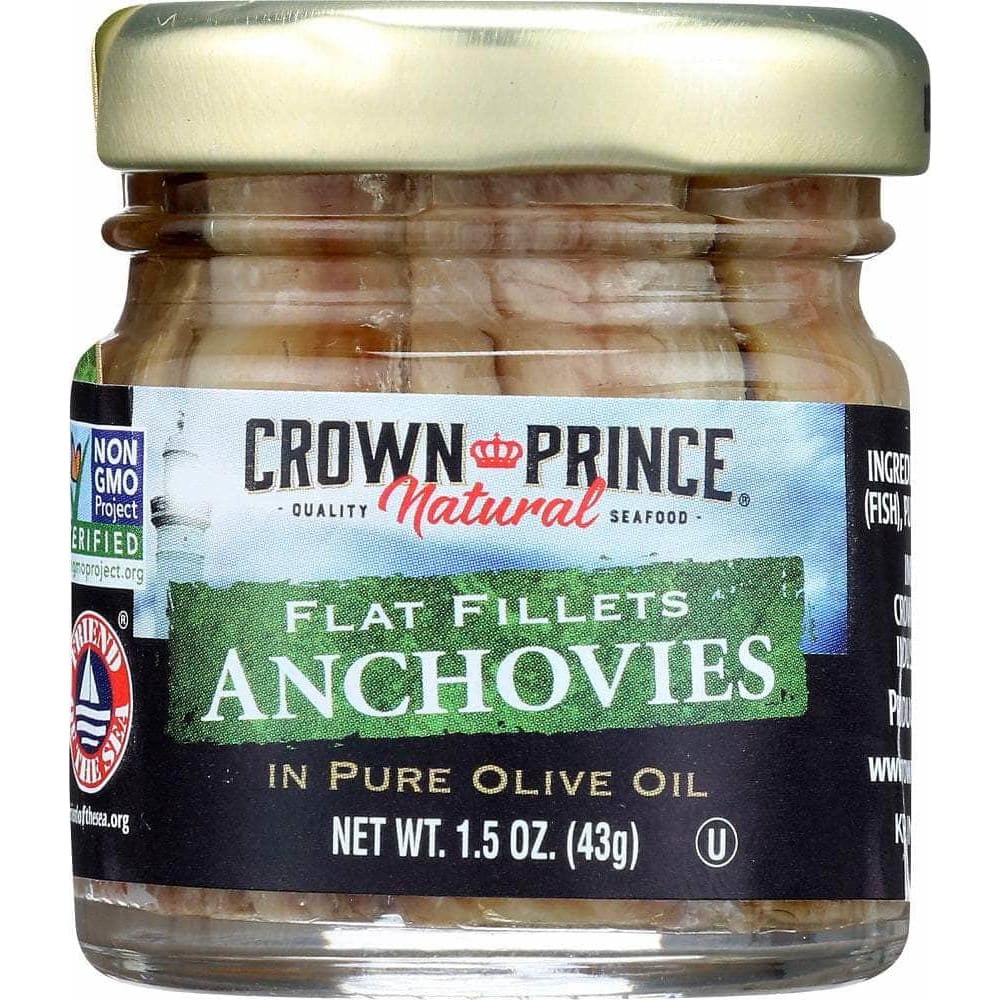 Crown Prince Natural Flat Fillets Anchovies In Pure Olive Oil, 1.5 Oz ...
