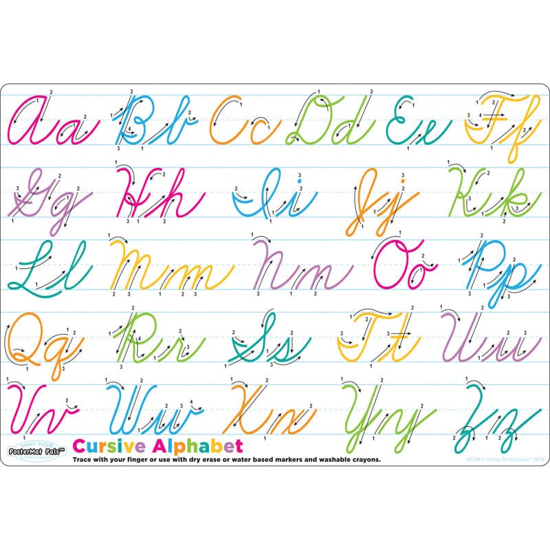 Cursive Handwriting Postermat Pals Smart Poly Single Sided (Pack of 12 ...