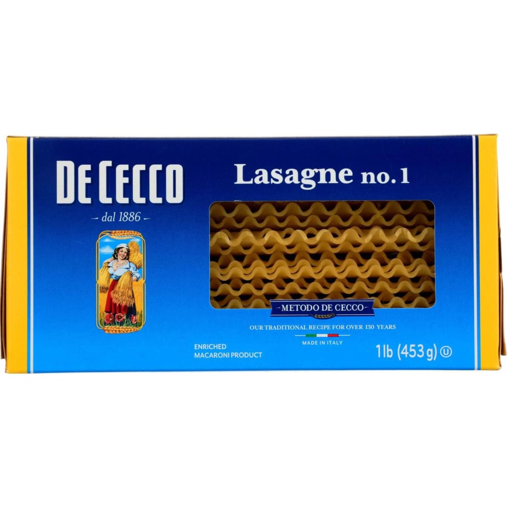 DE CECCO Pasta Lasagne, 16 oz (Case of 3) | ShelHealth