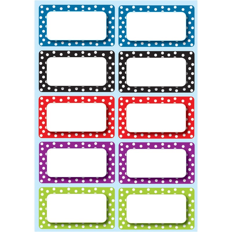Die Cut Magnets Polka Dot Nameplates (Pack of 8) | ShelHealth