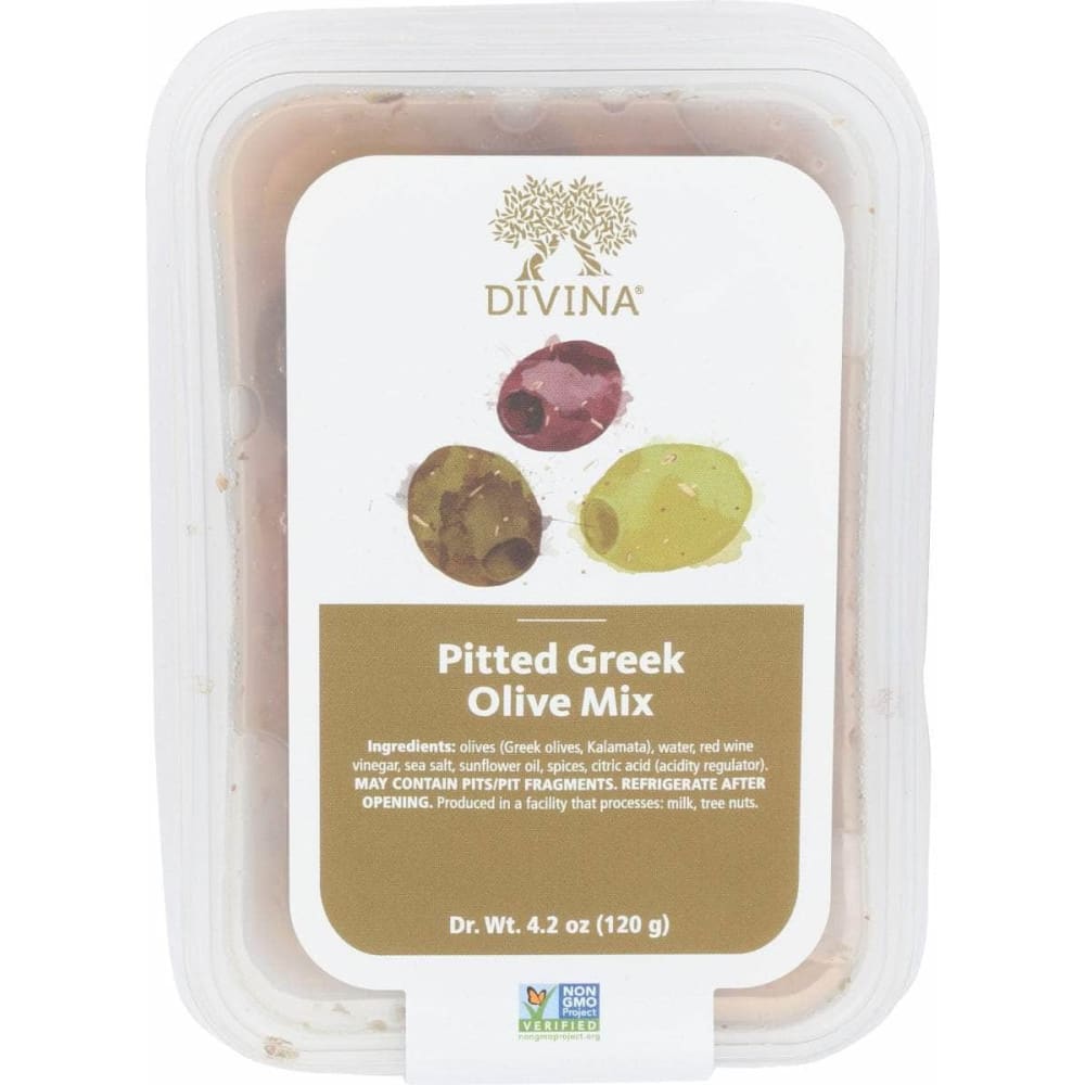 DIVINA Pitted Greek Olive Mix, 4.2 oz (Case of 3) | ShelHealth