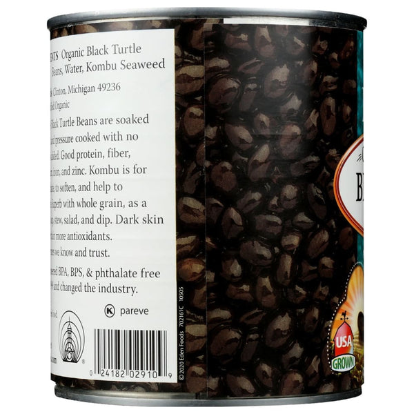 EDEN FOODS: Organic Black Turtle Beans, 29 oz (Case of 3) | ShelHealth