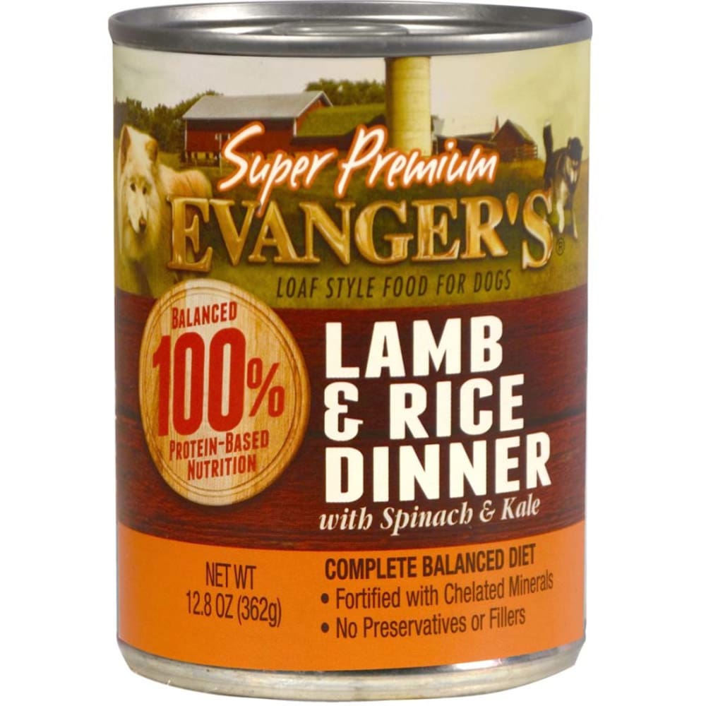 Evanger's Super Premium Lamb & Rice Dinner Canned Dog Food 12.8 oz 12 ...