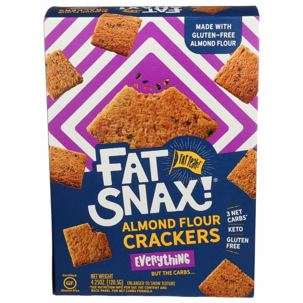 Fat Snax Crackers Everything, 4.25 Oz (Case of 3) | ShelHealth