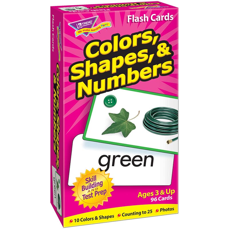 Flash Cards Colors Shapes 96/Box Numbers (Pack of 6) | ShelHealth
