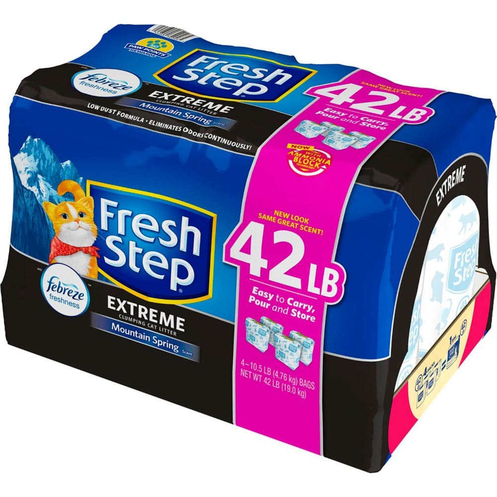 Fresh Step Extreme Clumping Cat Litter w/ Febreze, Mountain Spring ...