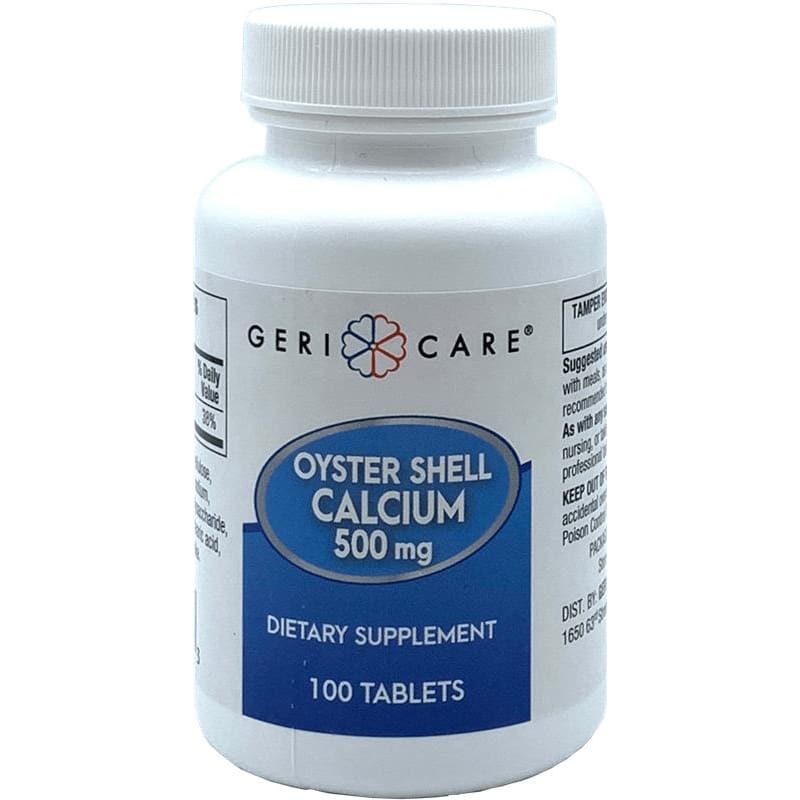 GeriCare Oyster Shell Calcium 500Mg Bt100, Box of 100 (Pack of 5 ...