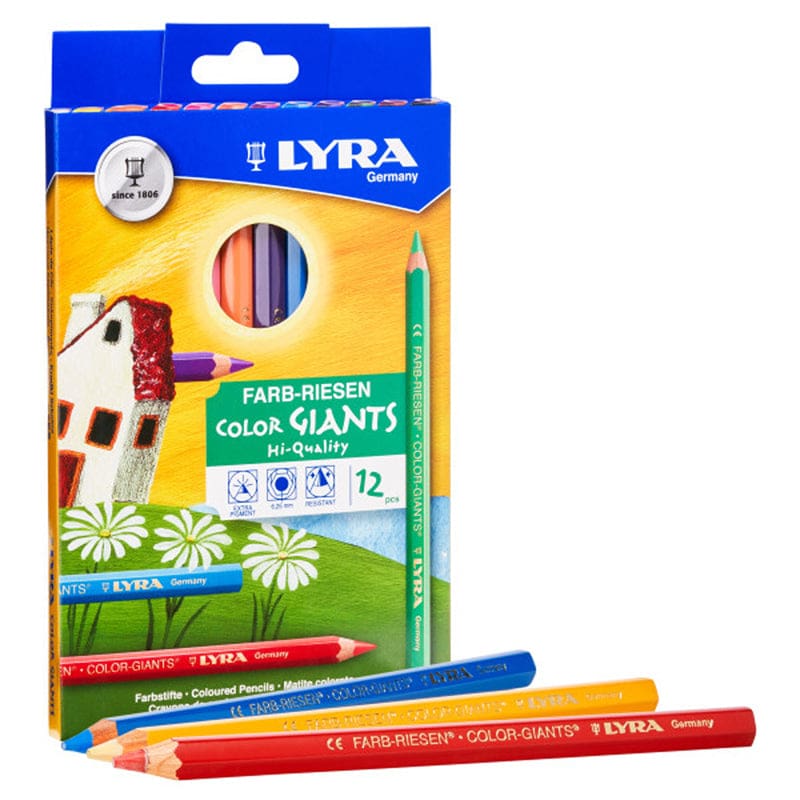 Giant Color Pencils Lacquered 12Pk Lyra Color | ShelHealth