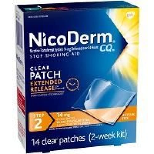GlaxoSmithKline Nicoderm Cq Patch 14Mg No-Retail, Box of 14 | ShelHealth