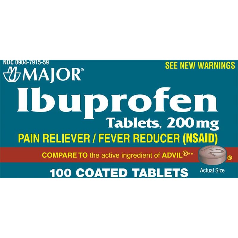 Harvard Drug Ibuprofen 200Mg Tabs Bt100, Box of 100 (Pack of 4 ...