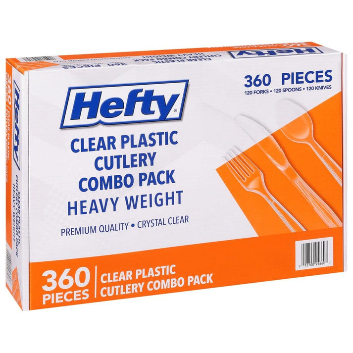 Hefty Clear Plastic Cutlery Combo Pack (360 ct.) | ShelHealth