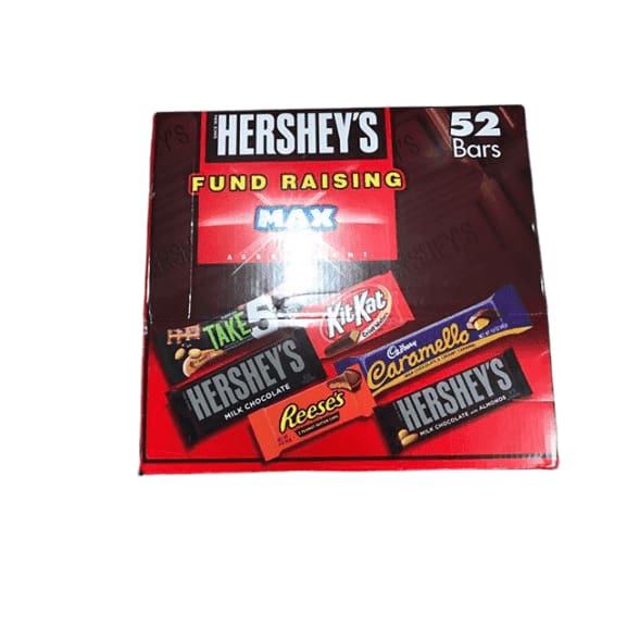 HERSHEY'S Chocolate Candy Bar Fund Raising Assortment, 52 Count ...